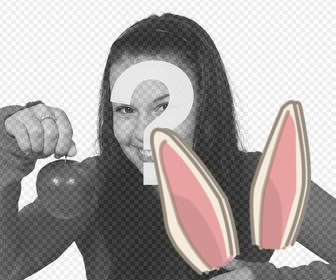 Sticker tai thỏ Cute